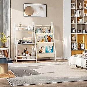 infurnic 3 Tier Kids Bookshelf Baby Toddler Bookshelf and Toy Storage Organizer for Kids, Kids Bookcase Nursery Book Shelf for Kids Room, Bedroom, Playroom and Nursery, White