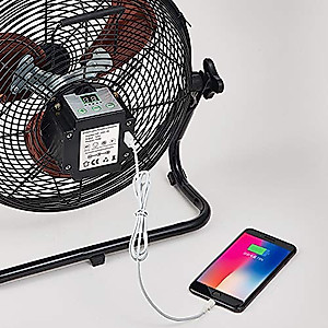 Whirlwind Life Battery Operated Fan, Home or Outdoor Dual-use Portable Fan,With 15600mAh Capacity Battery Can Running 5-24 Hours, Design For Camping，Patio，with USB Output For Phone