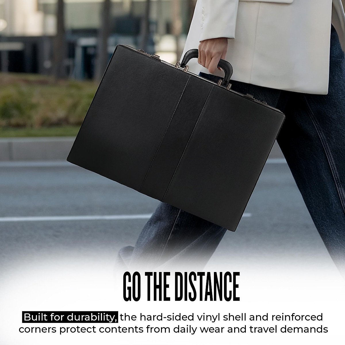 Solo Grand Central Attaché Briefcase with Combination Locks, Black