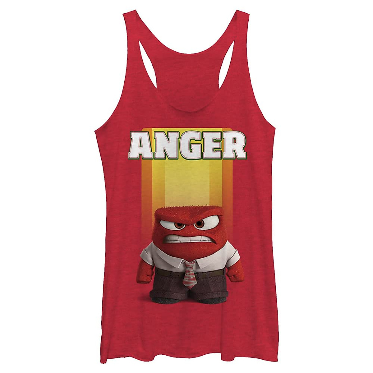 Pixar Inside Out Anger Women's Racerback Tank Top, Red Heather, XX-Large
