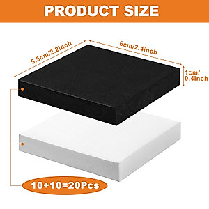 Anti Shake Headboard Stoppers for Wall, 20Pcs Wall Protector from Furniture, Bed Noise Stoppers, Headboard Bumpers to Prevent Hitting Wall,Square EVA Headboard Stabilizer Pad(Black+White)