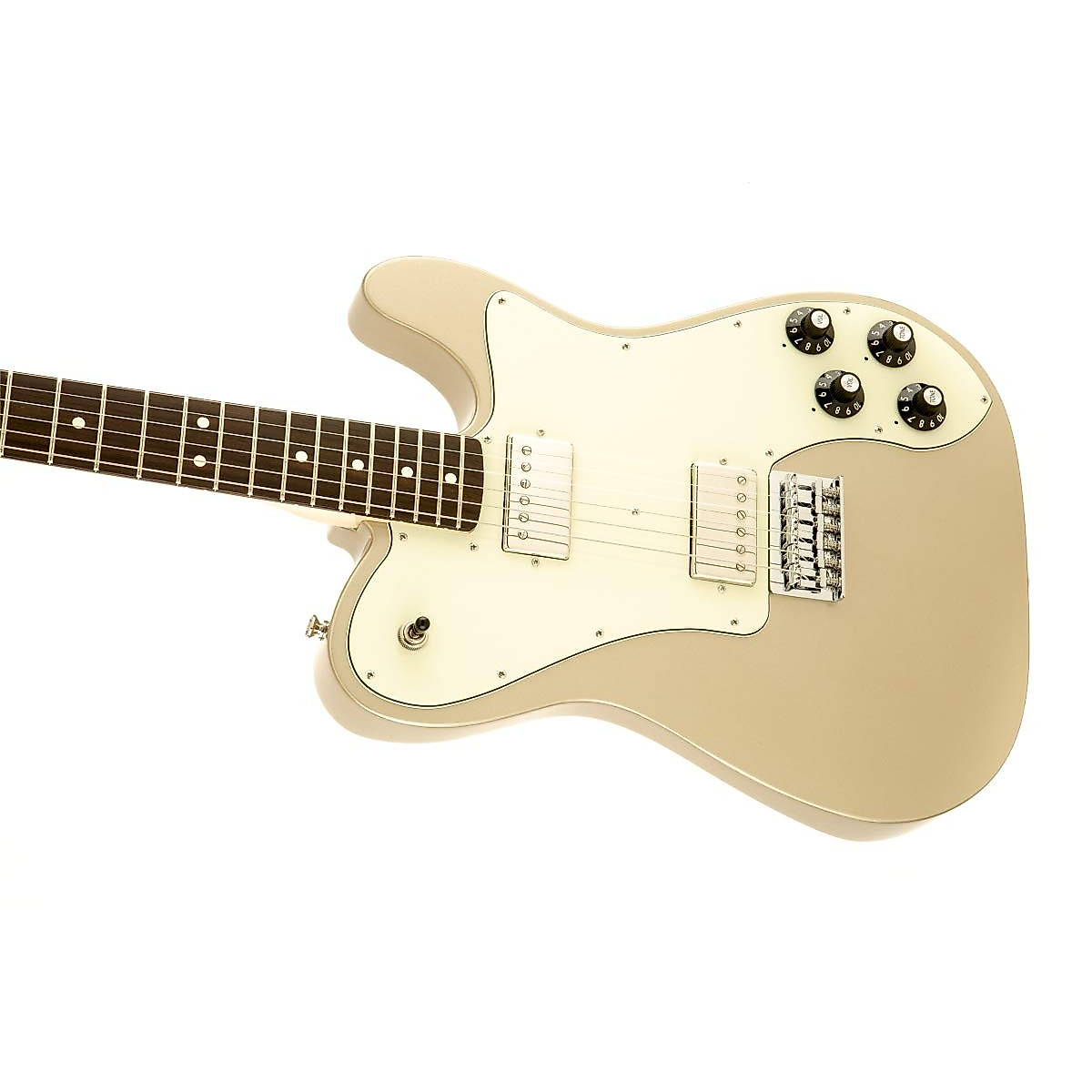 Fender Chris Shiflett Deluxe Telecaster Electric Guitar, with 2-Year Warranty, Shoreline Gold, Rosewood Fingerboard