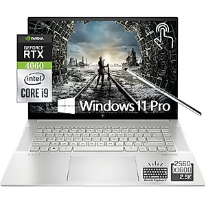 HP 2023 Envy 16" Touchscreen Gaming Laptop, GeForce RTX 4060, 13th Gen 14-Core Intel i9-13900H, 16:10 WQXGA (2560 x 1600) Display, 32GB DDR5 5200MHz RAM, 2TB SSD, Backlit KB, Thunderbolt 4, Win11 PRO