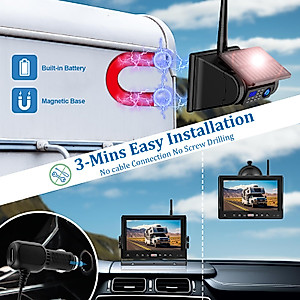 Backup Camera System for Trucks and RVs - 7-Inch Display with IP68 Waterproof Rear View Camera, IR Night Vision, and Easy Installation for Vehicles, Trailers, Campers, and Vans