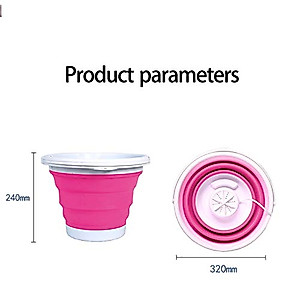 Owill Portable Washing Machine, Personal Portable Ultrasonic Washer with Foldable Tub and USB Cable, Children's Laundry, Mini Laundry for Camping Dorms Business Trip College Rooms (Pink)