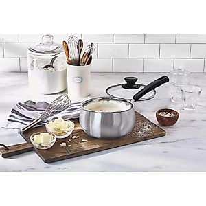 Stainless Steel Saucepan, 1.5 QT Sauce Pan with Steamer & Glass Lid for Cooking, 2-Tier Multipurpose Small Sauce pot Steam Pot for Vegetables, Seafood, Soups, Stews, Pasta, Induction Safe