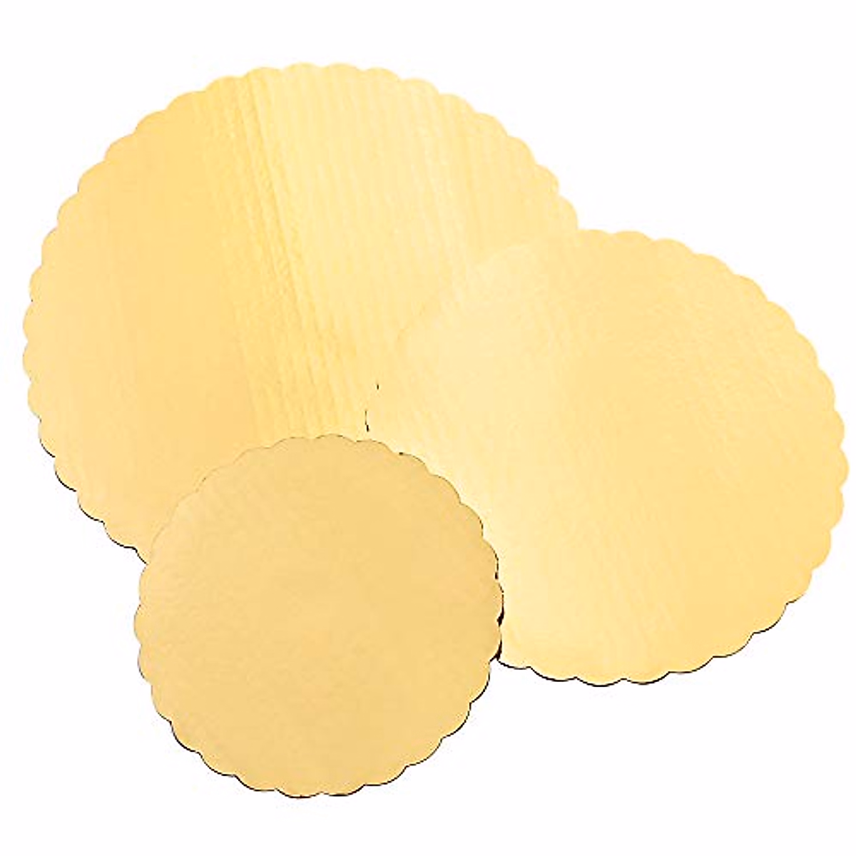 WFPLUS Gold Round Cake Board - Set of 15 Sturdy Cake Boards, 6, 8 and 10 Inch Cake Circle Base, Disposable Pizza Cardboard Circle Tart Decorating Base Stand for Cake Decoration