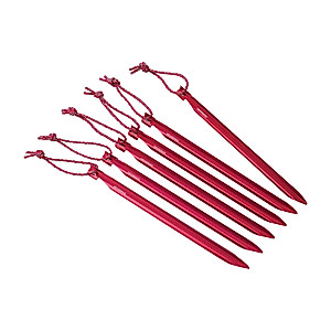 MSR Groundhog Tent Stake Kit, 6-Pack, Regular - 7.5-Inch , Red