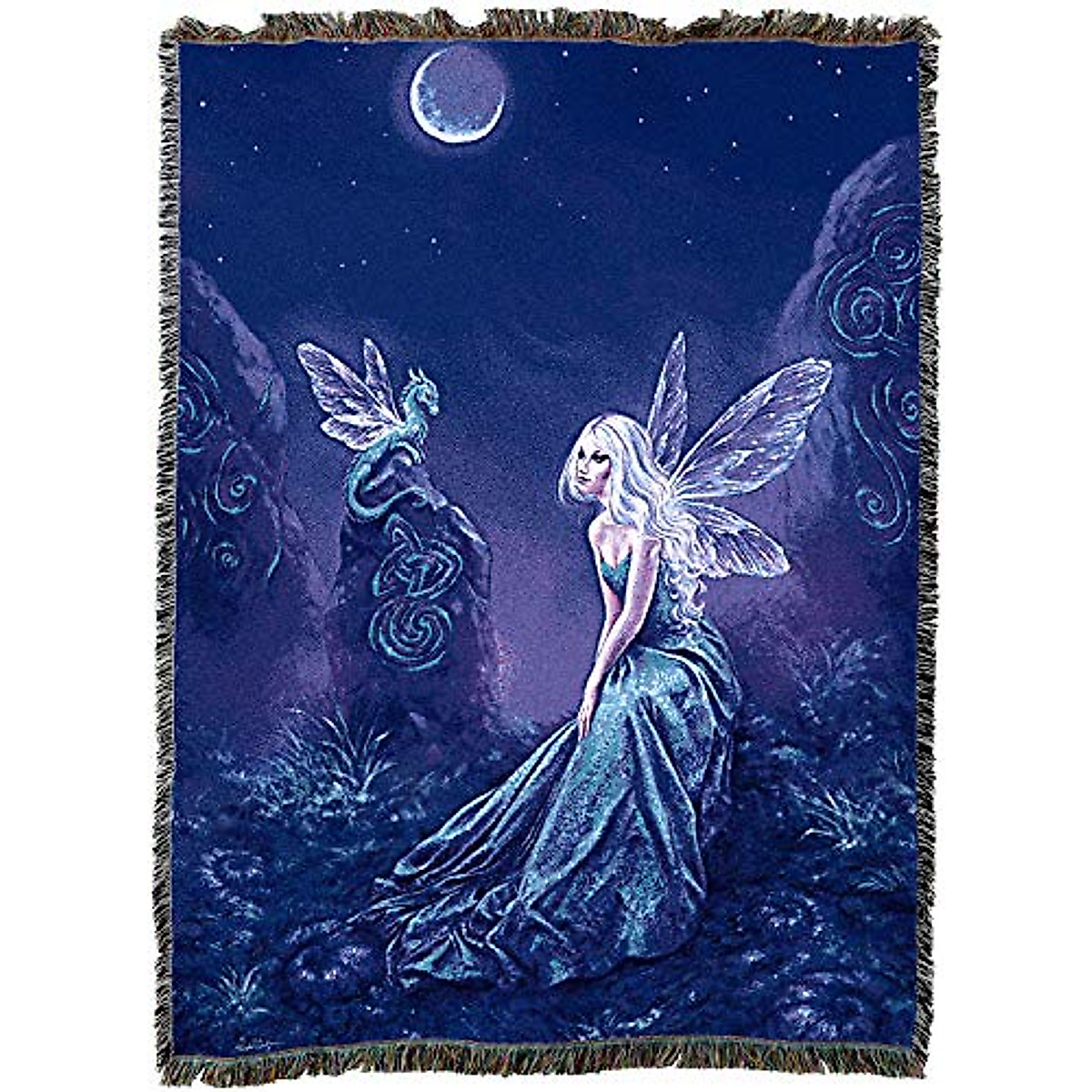 Pure Country Weavers Luminescent Fairy Blanket by Rachel Anderson - Gift Fantasy Tapestry Throw Woven from Cotton - Made in The USA (72x54)