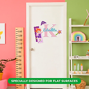 EGD Multiple Font Custom Name & Initial Yoyo CoComelon Kids Wall Decor | EGD X CoComelon Series | Personalized Wall Decal for Baby Girl or Boy | Multiple Sizes and Color Options