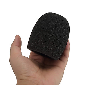 Foraineam 40 Pack Foam Mic Covers Handheld Microphone Windscreen Black Mic Sponge Foam Cover Shield