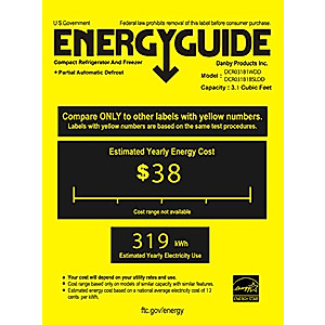 Danby Designer DCR031B1BSLDD 3.1 Cu.Ft. Compact Refrigerator with Freezer, E-Star Rated Mini Fridge for Bedroom, Living Room, Kitchen, or Office, Stainless Steel