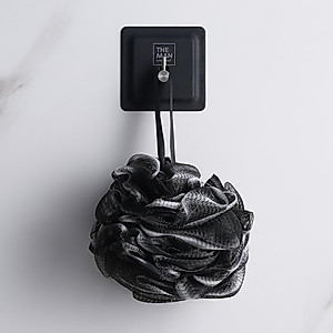 The Man Silicone Hook - Bathroom & Shower Storage Hook - Shower Toiletry, Bathroom Organizer Accessory - Heavy Duty Stainless Steel & Silicone - Strong Hold, Adheres to Most Surfaces (1 Pack)