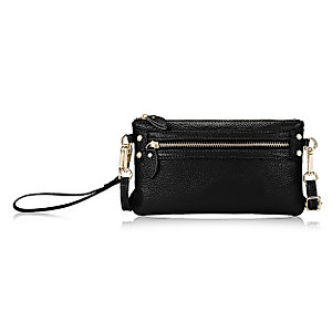 YALUXE Genuine Leather Wristlet Handbags Purses Clutch Pouch Wallet Crossbody Bags for Women