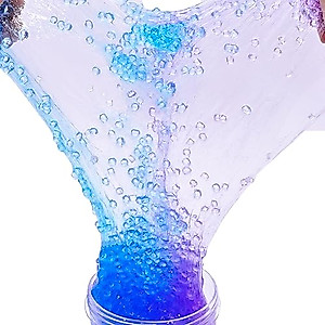 Purple Blue Bead Slime, Soft Jelly Clay Slime Sugar Blitz for Girls Boys, Red Contton Candy Slime kit Party Favors