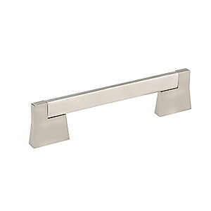 Richelieu Hardware BP8727128195 Manhattan Collection 5 1/16-inch (128 mm) Center-to-Center Brushed Nickel Modern Rectangular Cabinet and Drawer Pull Handle for Kitchen, Bathroom, and Furniture