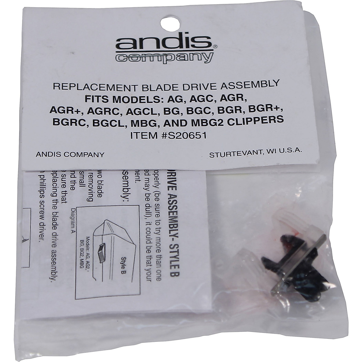 Andis Drive Assembly Lever Replacement Blade for Pet Clipper
