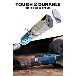 Dalstrong Butcher Knife - 10 inch - Valhalla Series - 9CR18MOV HC Steel Kitchen Knife - Celestial Resin & Wood Handle - Razor Sharp Breaking Knife Gift- Heavy Duty - BBQ Meat Slicer - w/Leather Sheath