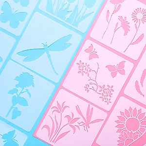 20 Pieces Stencils for Painting Reusable Animal Plant Music Stencil Spring Summer Fall Winter Stencil Template, DIY Stencils for Painting on Wood Canvas Christmas Decor (Plants Style)