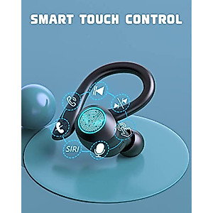 Wireless Earbuds Bluetooth Headphones Sport, Over Ear Wireless Ear buds with Earhooks Bass Sound Built-in Mic Waterproof in Ear Bluetooth Earphones, 2022 ear buds wireless bluetooth eabuds Workout
