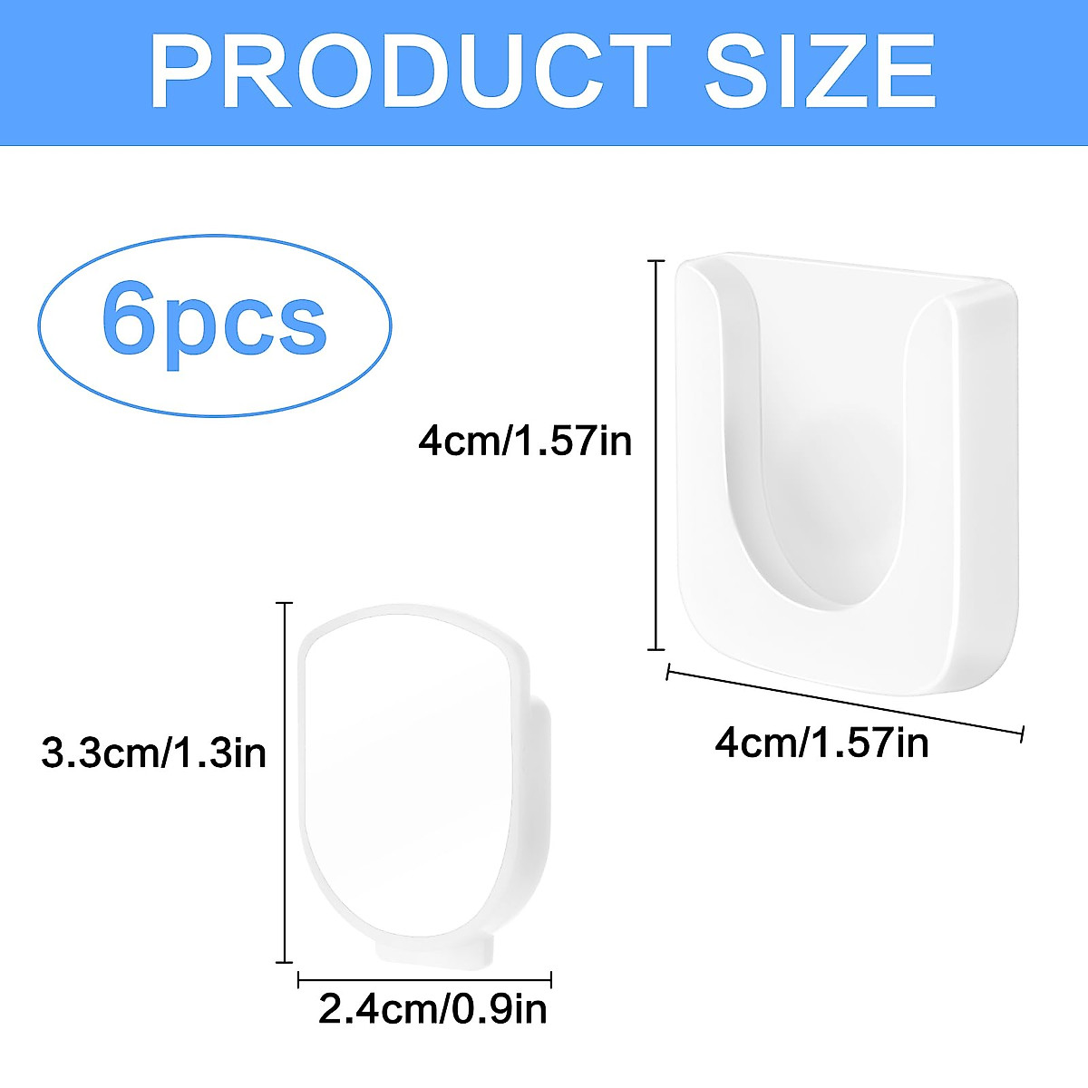 Grevosea 6 Pack Magnetic Remote Control Holder, Self Adhesive Remote Holder Wall Mount Remote Control Rack for Back of Tv Fan and Air Conditioner Remote Controls (White)