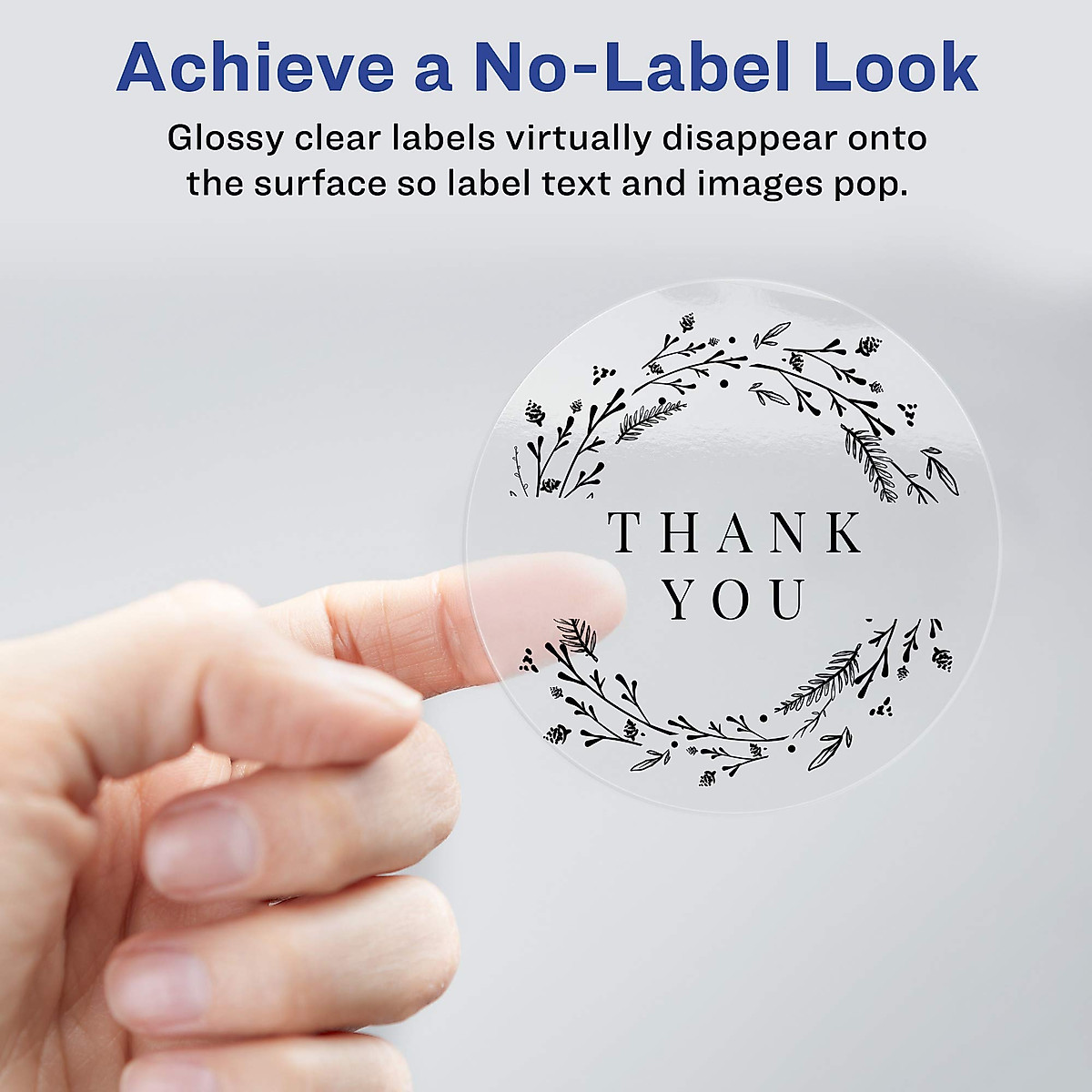 Avery Printable Round Labels with Sure Feed, 3/4" Diameter, Glossy Clear, 400 Customizable Labels (4222)