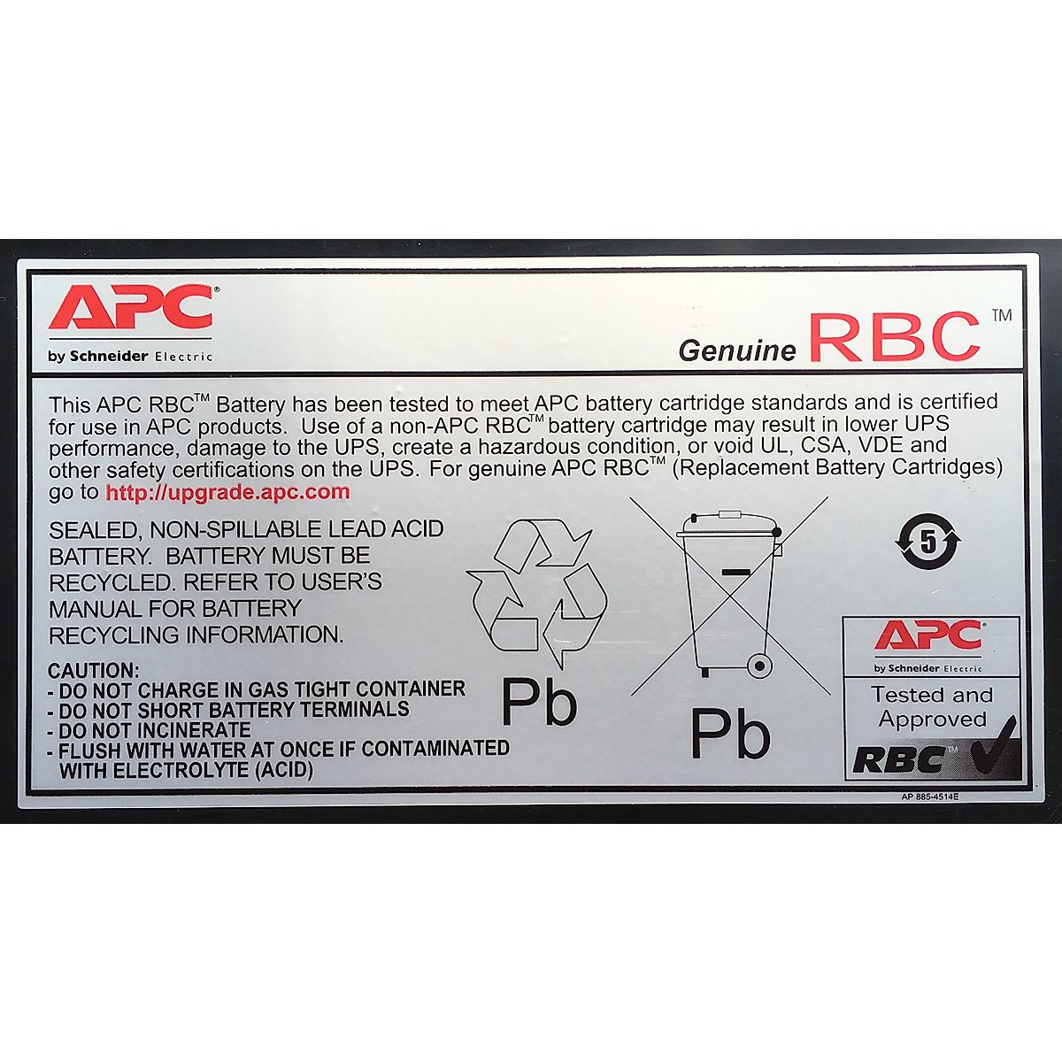 APC UPS Battery Replacement, RBC18, for APC Smart-UPS Models SC250RM1U, SC450RM1U and select others, Black