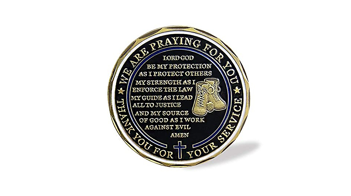Police Officer Challenge Coin with Saint Michael Prayer - Perfect Gift