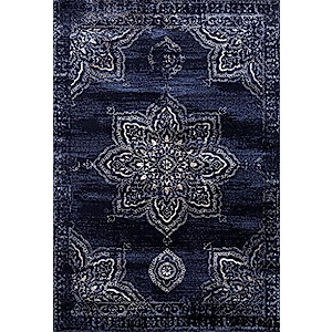 5934 Distressed Navy 8 x 10 Area Rug Carpet Large New