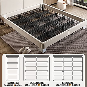 Yoleduo Bedroom Under Bed Storage With Wheels Removable Large Wrought Iron Clothes Under Bed Storage Basket Movable Foldable Space-saving Floor Rack Under Bed Storage Bins Drawer(1 piece, Black)