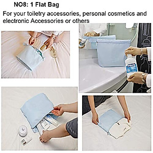 AI DU Travel Packing Cubes 8 Pcs Set, Luggage Packing Organizers with Shoe Bag and Toiletry Bag (Light pink)