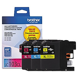 Brother Lc103 Inkjet Cartridges (Cyan/Magenta/Yellow, 3-Pack) in Retail Packaging
