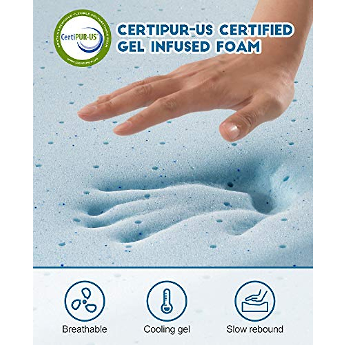 BedStory 4 Inch Memory Foam Mattress Topper Full Size, Pain Relief Gel-Infused Cooling Pad, Firm Bed Topper with Skin-Friendly Bamboo Cover, Non-Slip, CertiPUR-US Certified, for Kid Elder Couple