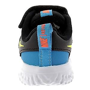 Nike Baby Revolution 5 Velcro Running Shoe, Black/Lemon Venom-Laser Blue-Hyper Crimson, 9C Regular US Toddler