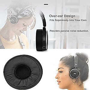 Replacement Ear Pads Ear Cusions Compatible with AKG N60NC Wireless Bluetooth Headphone Soft Protein Leather and Noise Isolation Memory Foam Headset Ear Covers