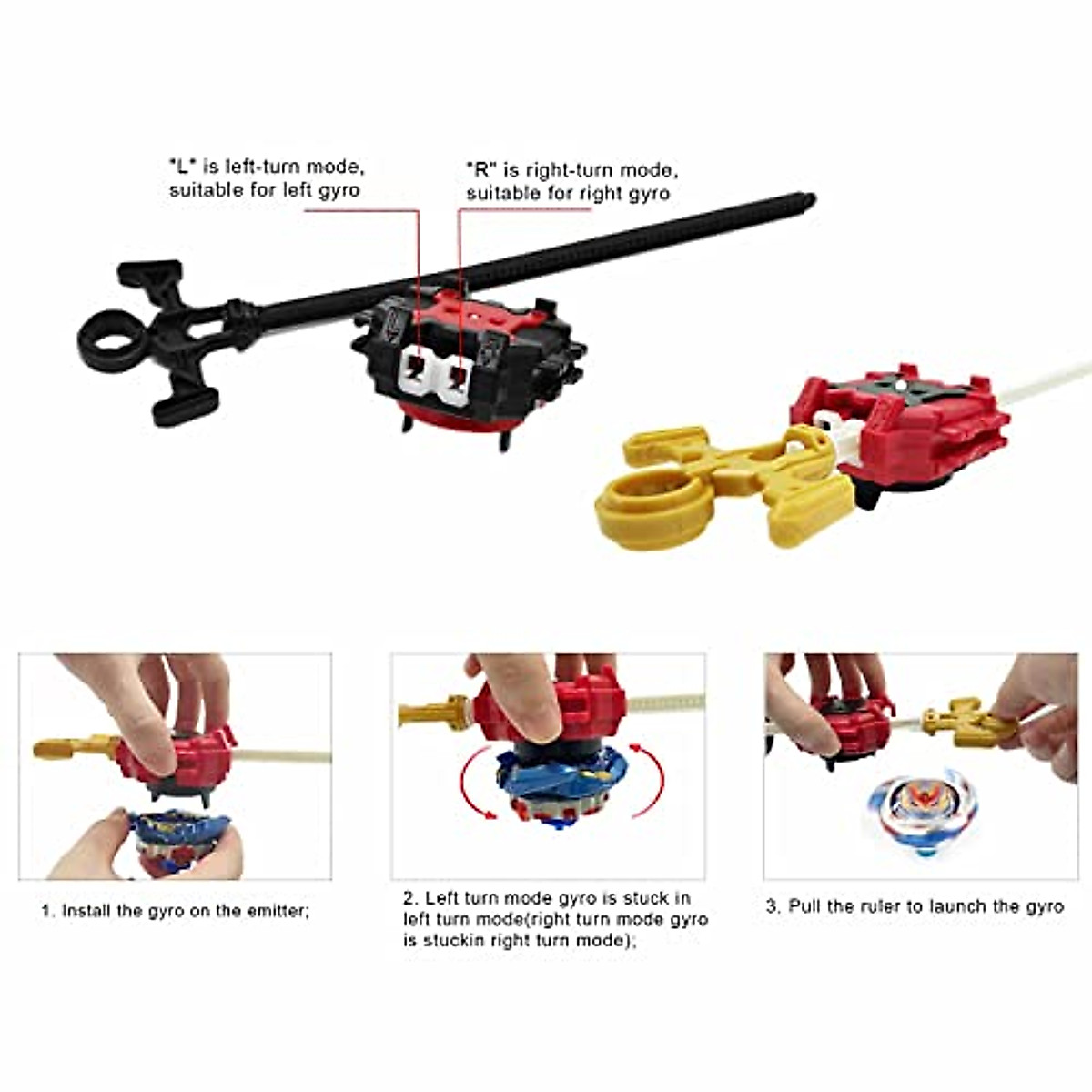 Gytobytle 8 Bey Spinning Top Valtryek Launcher Battling Set, Blade Burst Surge Metal Fusion with Box for Boys Kids