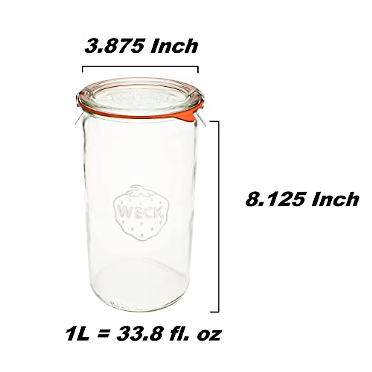 VERSAINSECT – 1.5L Glass Jars with Large Storage Capacity – Preserving Jars with Airtight Lids Suitable for Pickling – Heat Resistant Canning Jars - Microwave Safe - (1 Jar with Glass Lid) 54 fl. oz