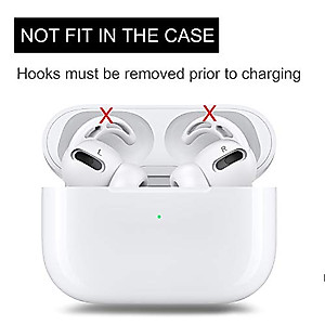 AirPods Pro Silicone EarHooks Case, IFCASE Anti-Slip Ear Hooks Cover Accessories Compatible with AirPods Pro (White)