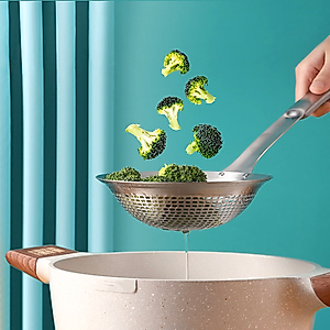 Skimmer Ladle Skimmer Spoon 304 Stainless Steel Skimmer 14.5 ln for Cooking Frying Skimming Colander/Strainer Stainless Steel Kitchen Tools