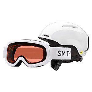 SMITH Glide Jr.. MIPS/Gambler Combo Snow Helmet in White, Size Youth Small