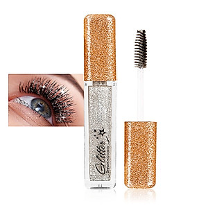 Rosarden Galaxy Glitter Mascara - Waterproof Long Lasting Mascara for Eyelashes - Shiny Sparkle Diamond Mascara - Makeup Mascara for Length and Volume - Smudge Proof Eyelash Mascara for Party Wedding