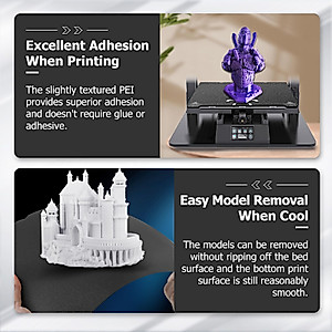 PEI Sheet Double Sided Textured 235mmx235mm with Flexible Steel Magnetic Bed 3D Printer Build Surface for Creality Ender 3/Ender 3 Pro/Ender 3 V2/Ender 3 S1/Ender 3 S1 Pro/Ender 3 Neo/Ender 3 V2 Neo