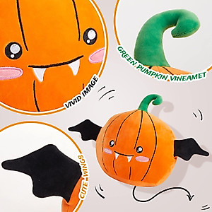 CozyWorld Pumpkin Bat Demon Plush Pillow Stuffed Animal Super Soft Sofa Cushion Stretchy Plushy Toy Halloween Party Decors Birthday 13”