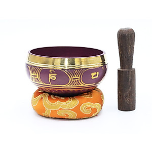 Tibetan Colored Singing Bowl Set-For Meditation, Yoga, Sound Therapy, Spiritual Healing, Prayer, Mind and Body Relaxation (3")