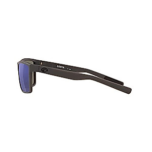 Costa Del Mar Mens Rinconcito Rectangular Sunglasses, Matte Grey/Blue Mirrored Polarized-580G, 60 mm
