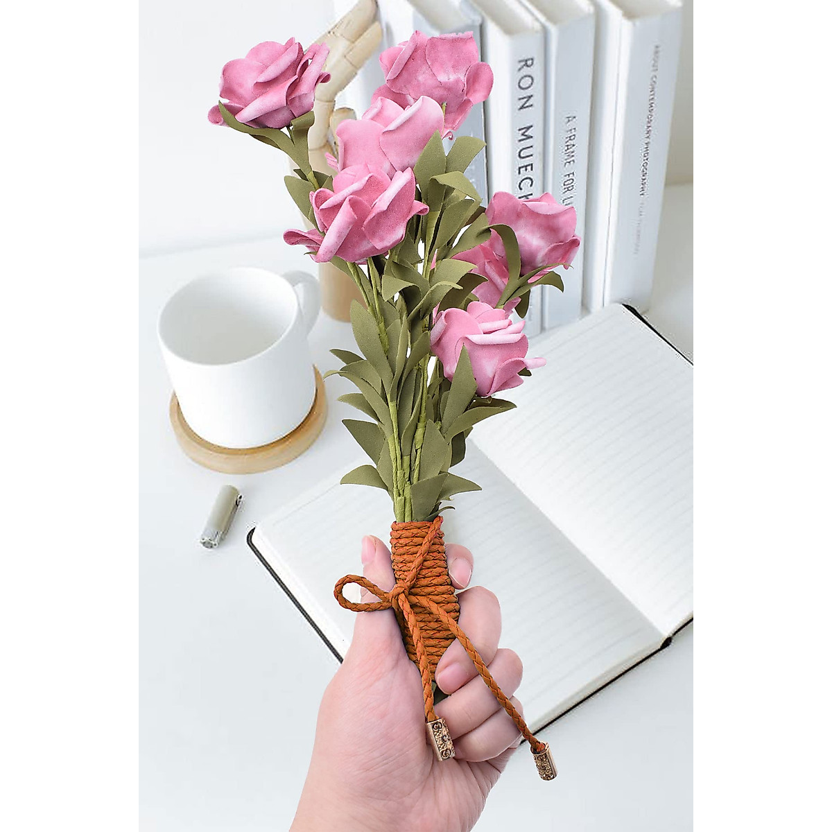 TeeYee Women PU Leather Knitted Waist String Belt/Rope/Chain Long Boho Wrap Skinny Belt (one size, tan)