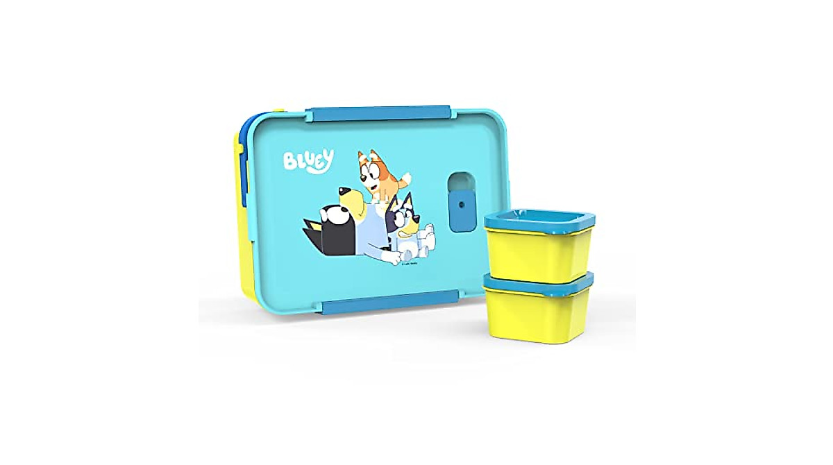 Zak Designs Bluey Reusable Plastic Bento Box with Leak-Proof Seal ...