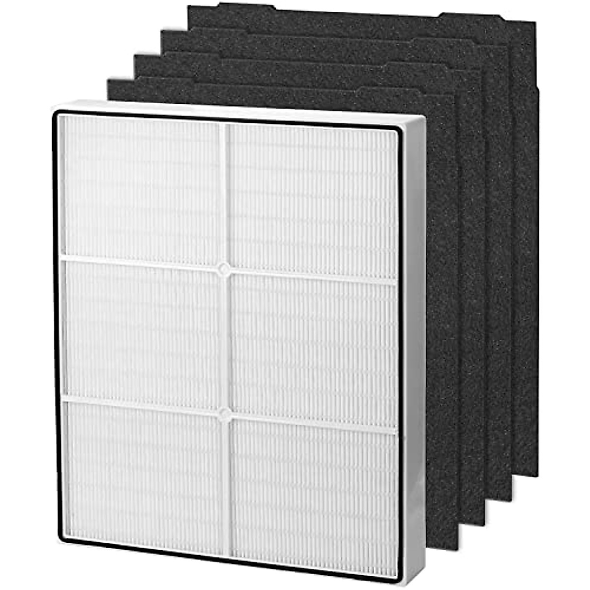 UOUOLONUN 510 & 450 Replacement Filter - Compatible with Whirlpool Whispure 8171434K 1183054K 1183054 AP300 AP350 AP450 AP510 Air purifiers, 1 True HEPA Filter + 4 Carbon Filters