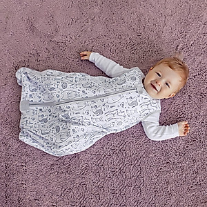 Mama Cheetah Baby Sleep Sack 0.5 TOG, Organic Cotton Baby Wearable Blanket with Two-Way Zipper, Swaddle Transition Baby Sleeping Bag for Newborn Infant Toddler Boy Girl, 6-12 Months