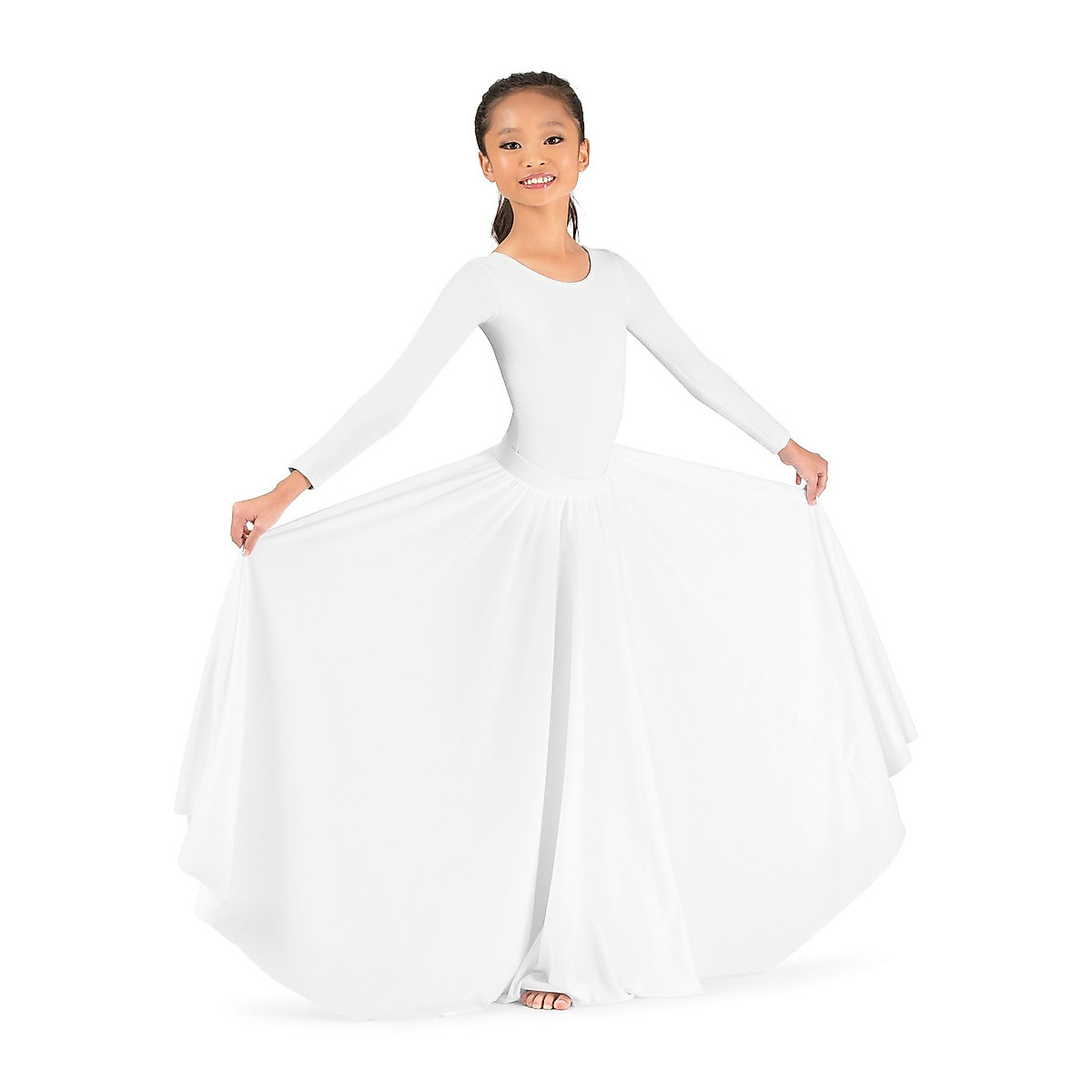 Theatricals Girls Long Sleeve Dance Leotard Black L D5103C